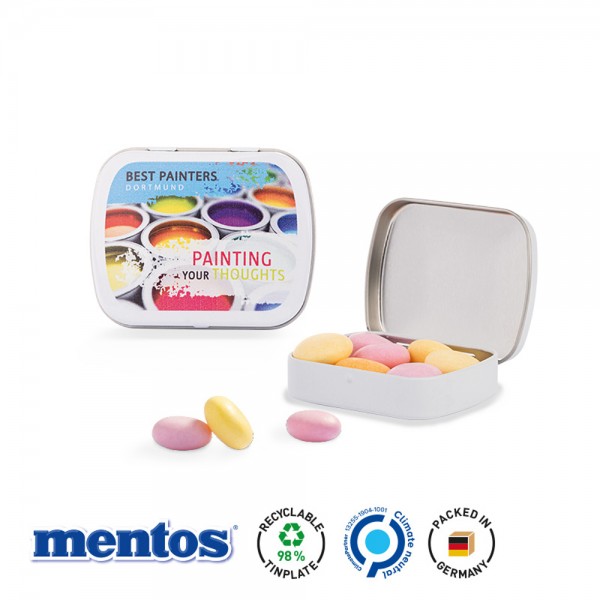 Klappdose Scharnierdeckeldose, weiß Mentos Kaudragees Fruit | heisse ...
